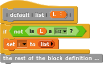 LIST as default value for block parameter - Help with Snap! - Snap! Forum